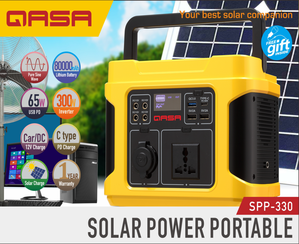 Introducing QASA Solar Power Portable SPP-330 - Qlink QASA